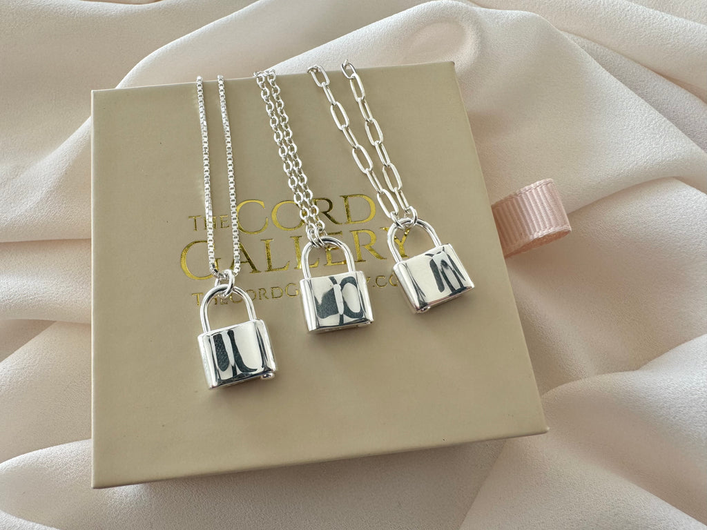 Genuine 925 Sterling Silver Mini Padlock Necklace – The Cord Gallery
