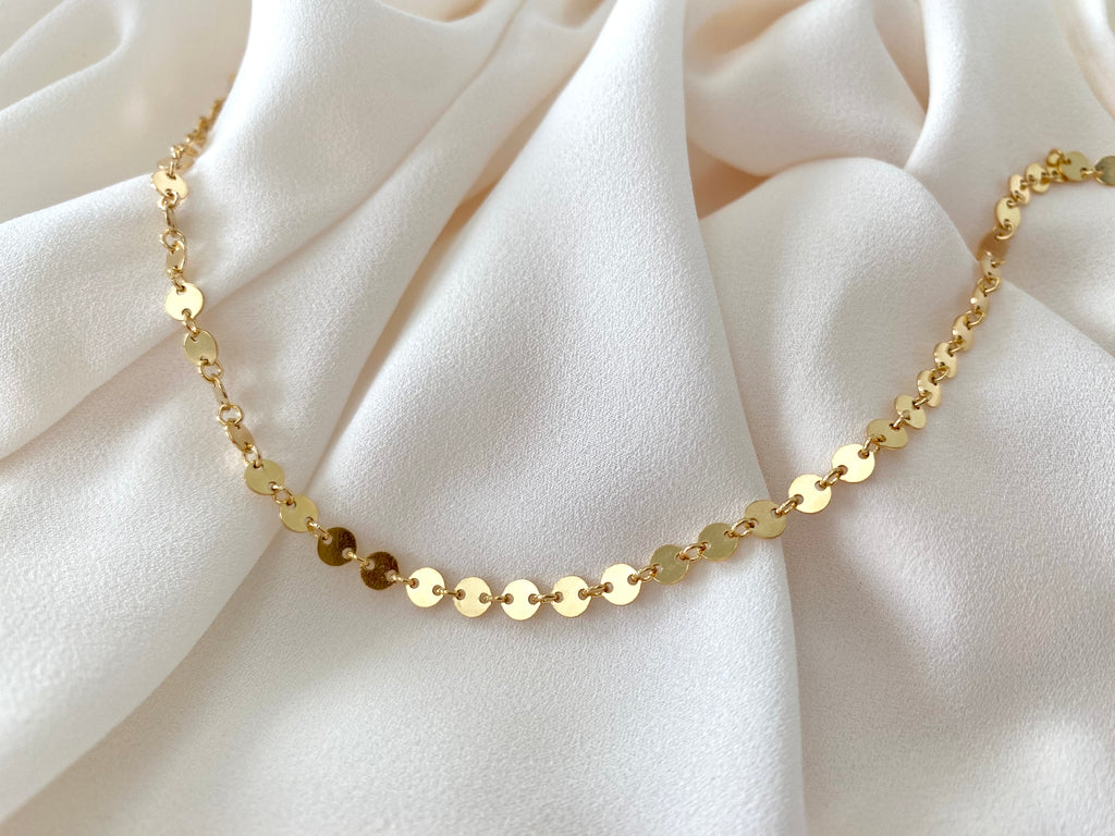 Gold Filled Circle Disc Chain Necklace – The Cord Gallery