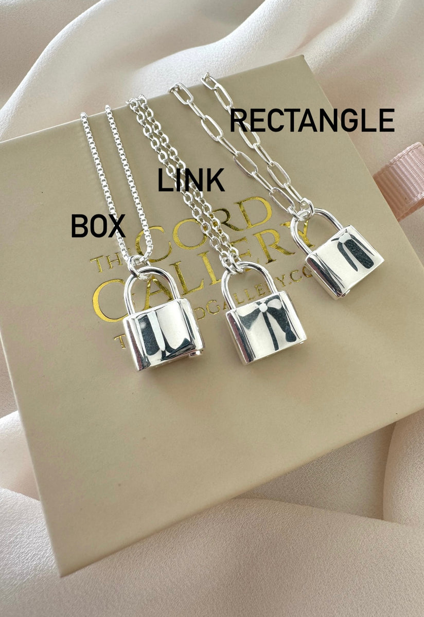 Genuine 925 Sterling Silver Mini Padlock Necklace – The Cord Gallery