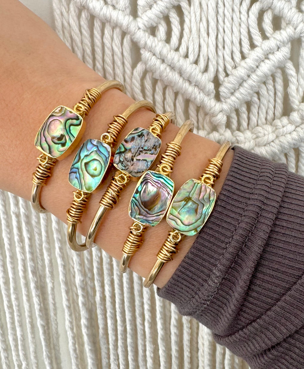 Genuine Abalone Shell Bracelet Cuff – The Cord Gallery
