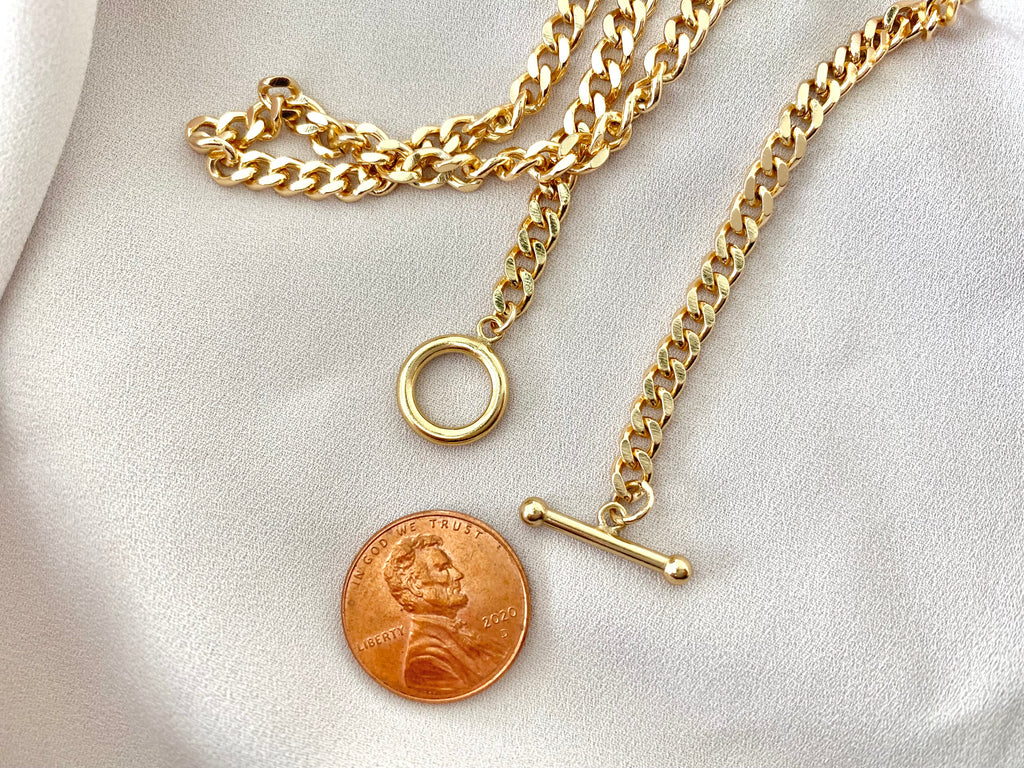 Gold Filled Toggle Curb Chain Necklace – The Cord Gallery