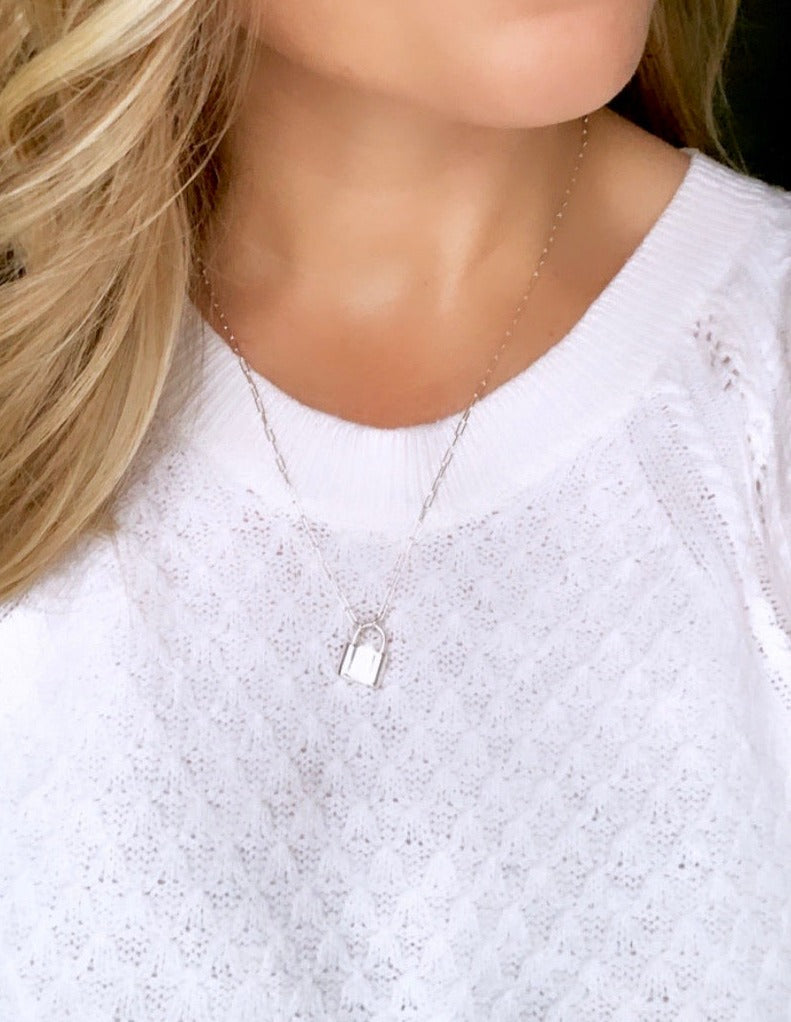 Sterling Silver Mini Padlock Necklace – The Cord Gallery
