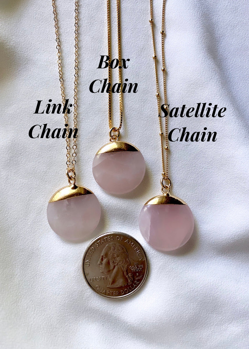 Rose Quartz Coin Medallion Necklace – The Cord Gallery